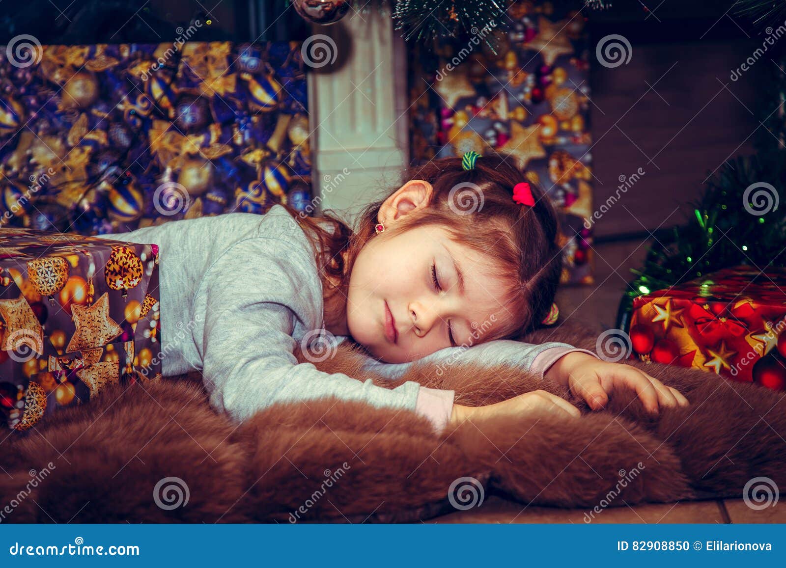 Little Girl Sleeping Under the Tree. Stock Photo - Image of year ...