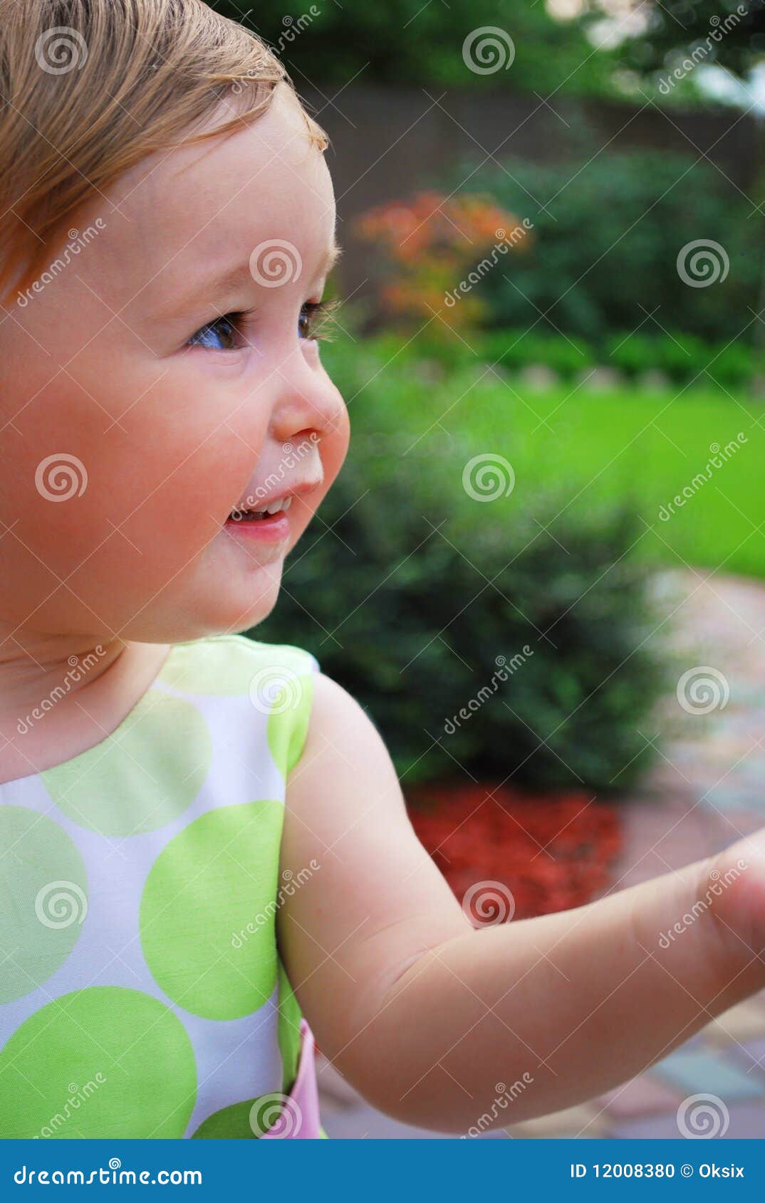Little girl smile stock photo. Image of child, hand, happy - 12008380