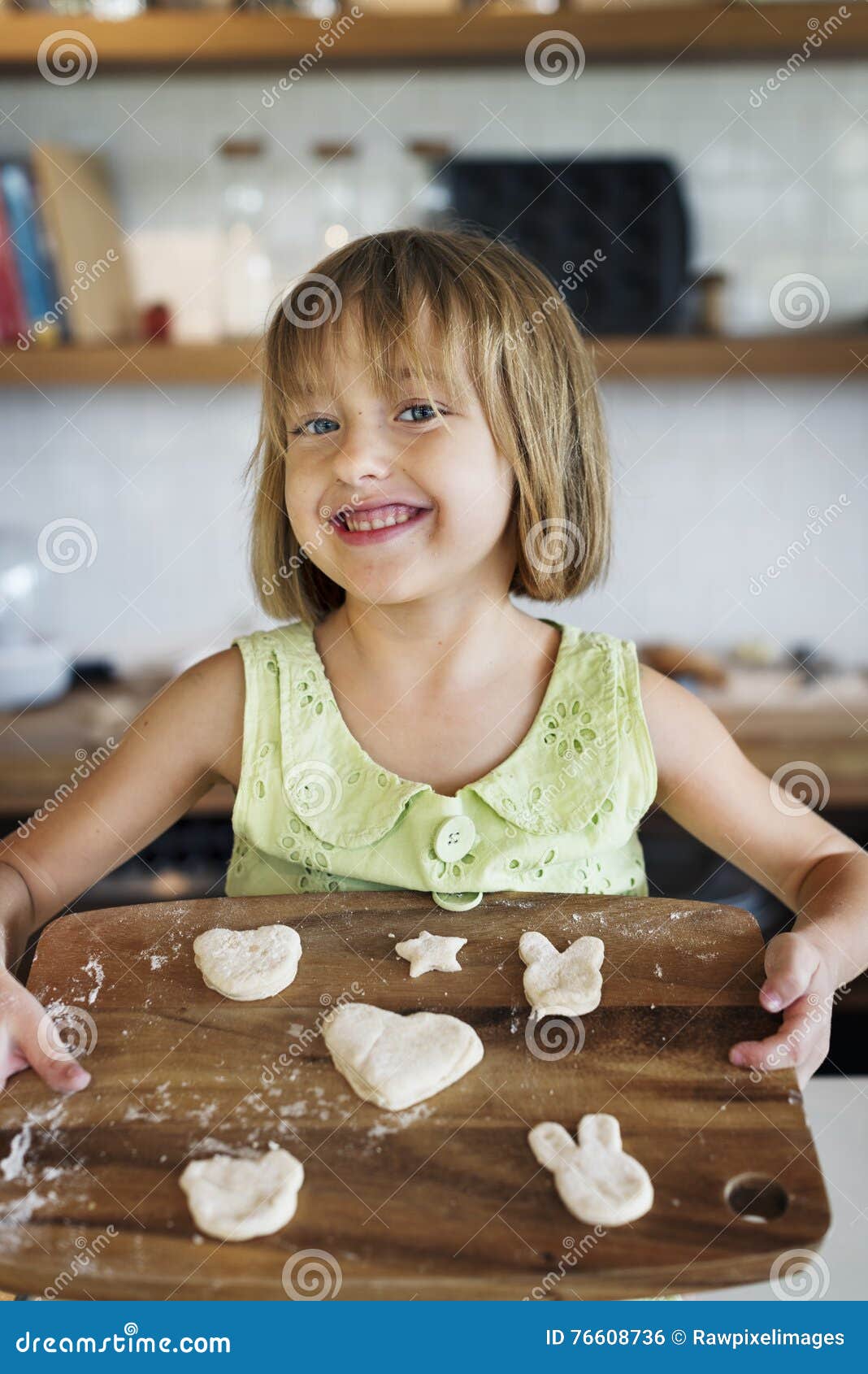 Little Girl Smiling Bake Cookie Concept Stock Photo - Image of cheerful ...