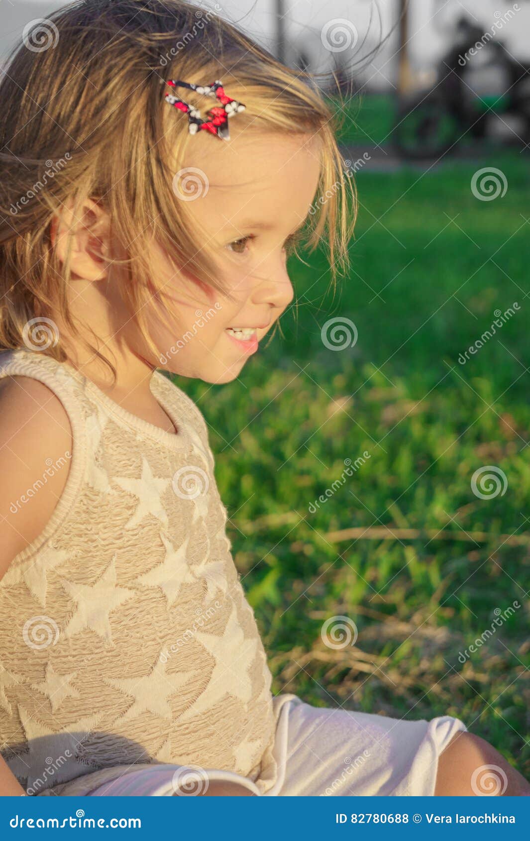 Little Girl Smiling with Delight. Stock Photo - Image of lifestyle ...