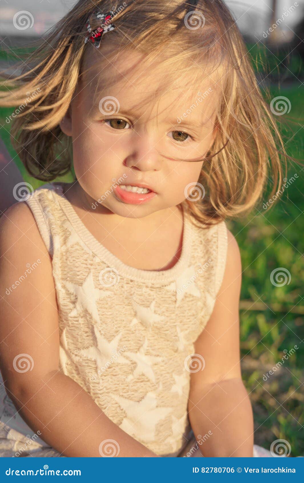 Little Girl Smiling with Delight. Stock Photo - Image of excitement ...