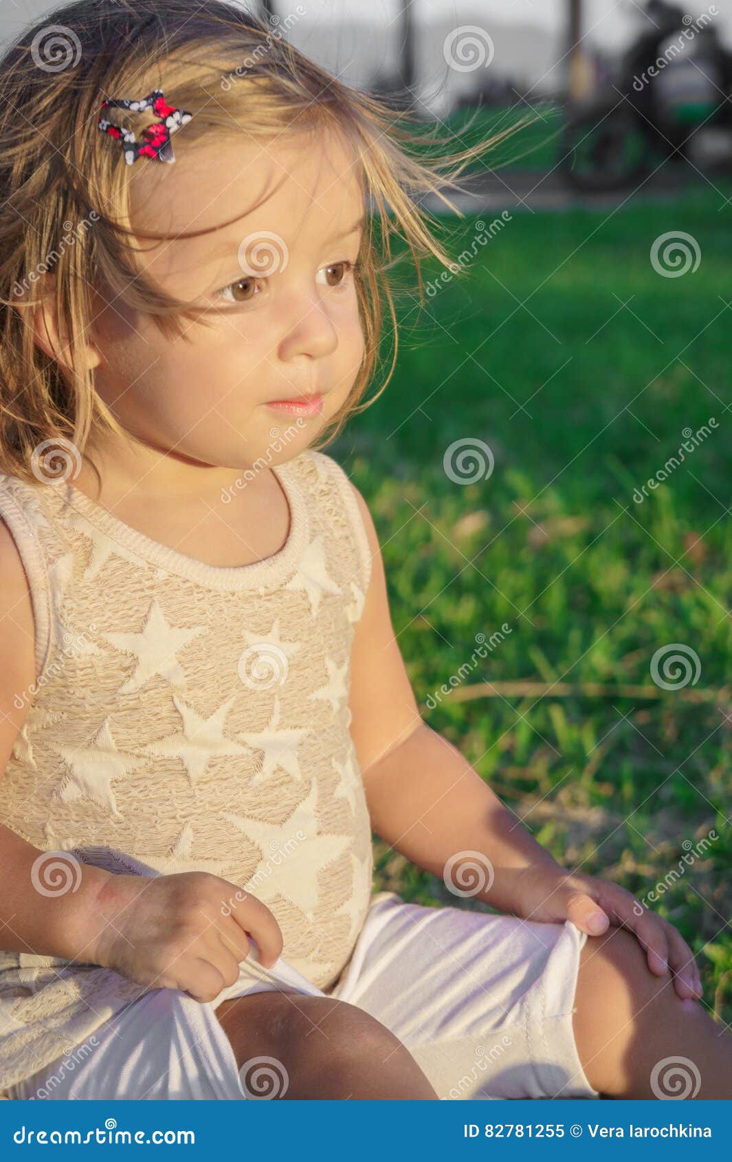 Little Girl Smiling with Delight. Stock Image - Image of excitement ...