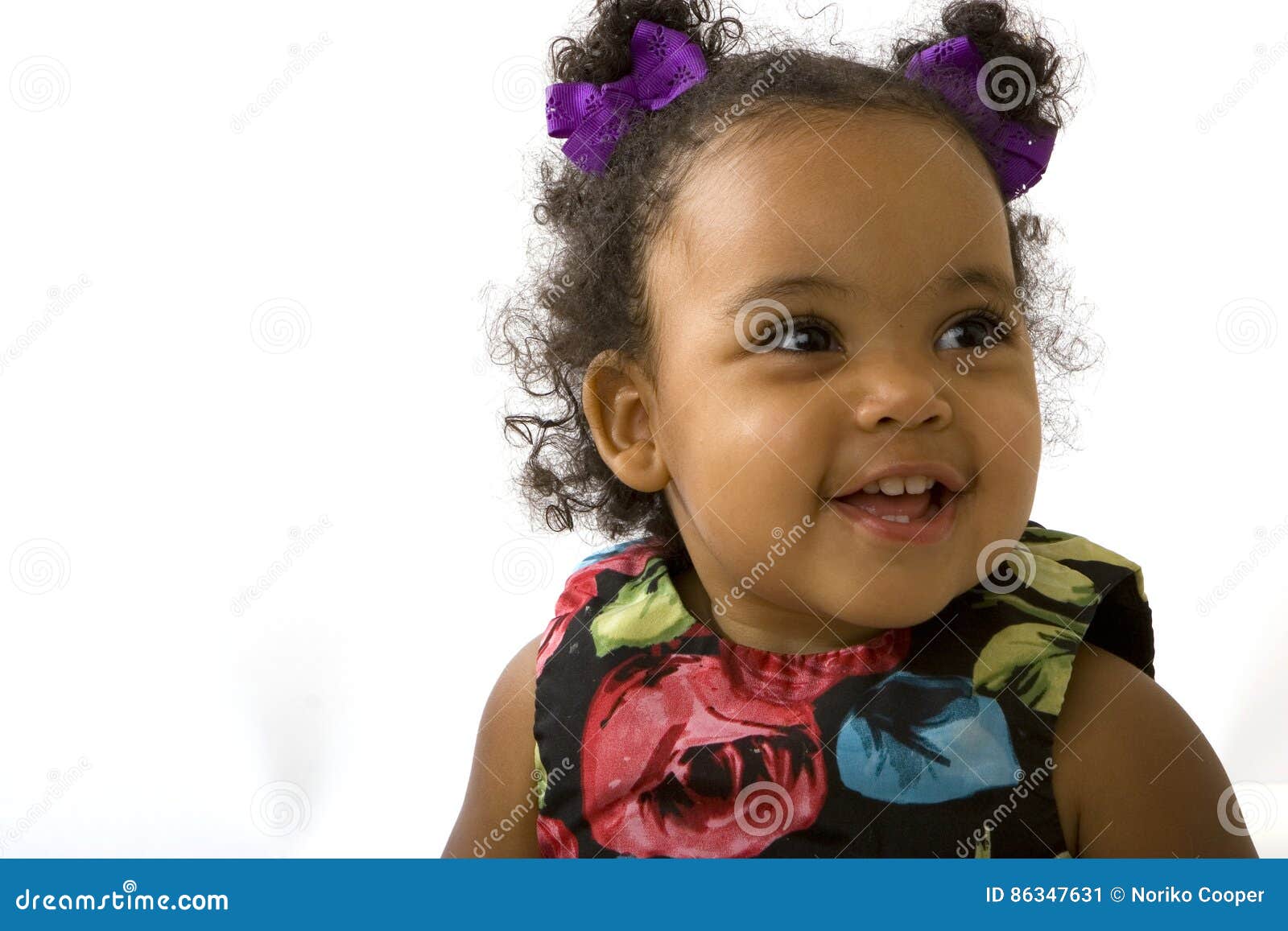 Little Girl Smiling Isolated on White. Stock Image - Image of people ...