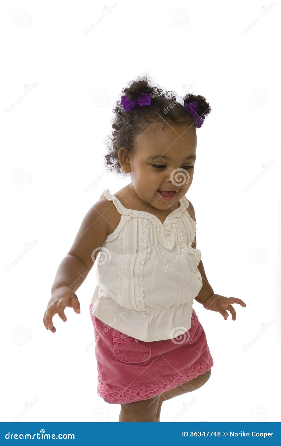 Little Girl Smiling Isolated on White. Stock Photo - Image of laughing ...