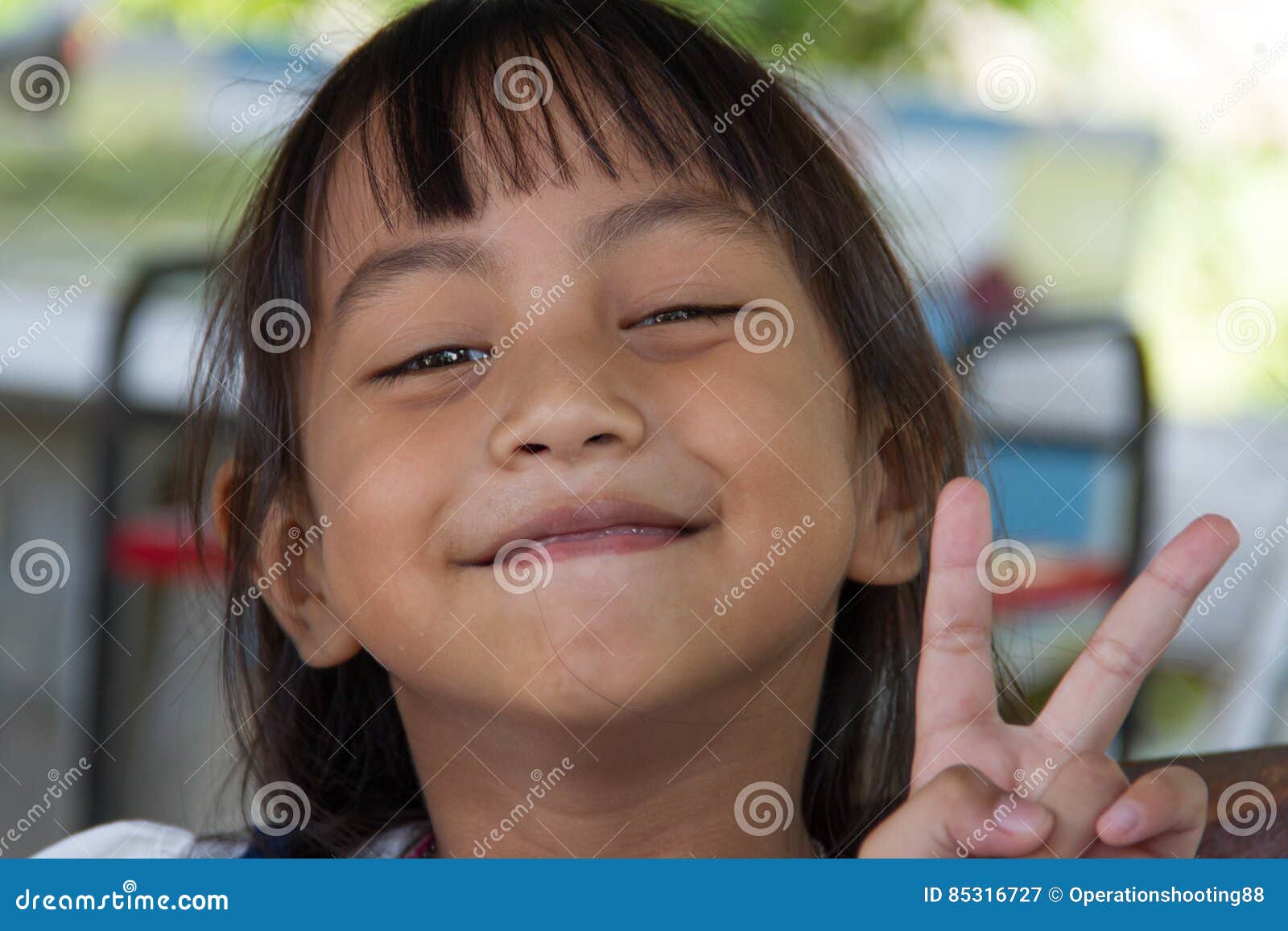 Little Girl Smiling Joyfully Stock Image - Image of portrait, girl ...