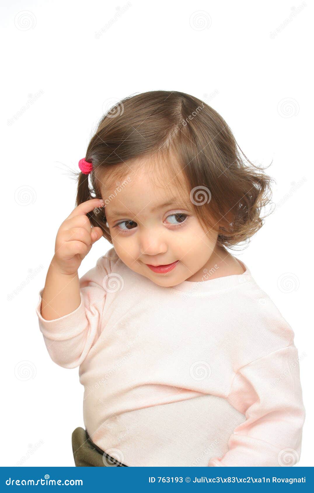 Little Girl Smiling and Thinking Stock Image - Image of child, cute: 763193