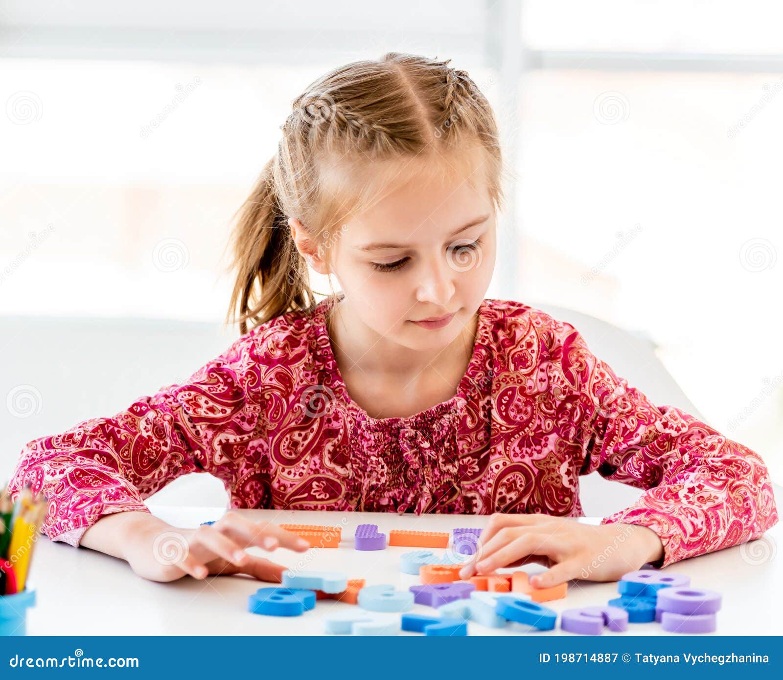 Little Girl Solving Task at School Stock Image - Image of schoolchild ... Little Girl Solving Task at School Stock Image - Image of schoolchild ...
