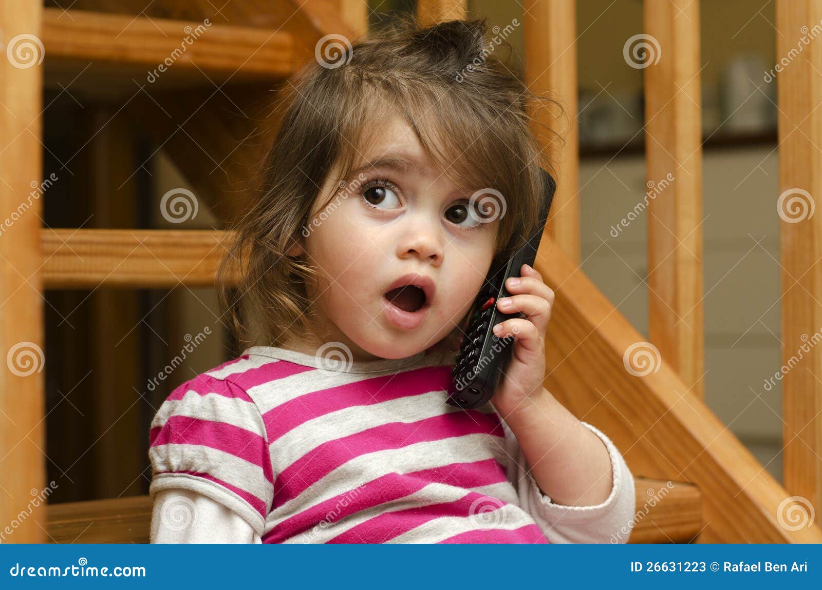 Little Girl Speak on the Phone Stock Image - Image of mobile, happy ...