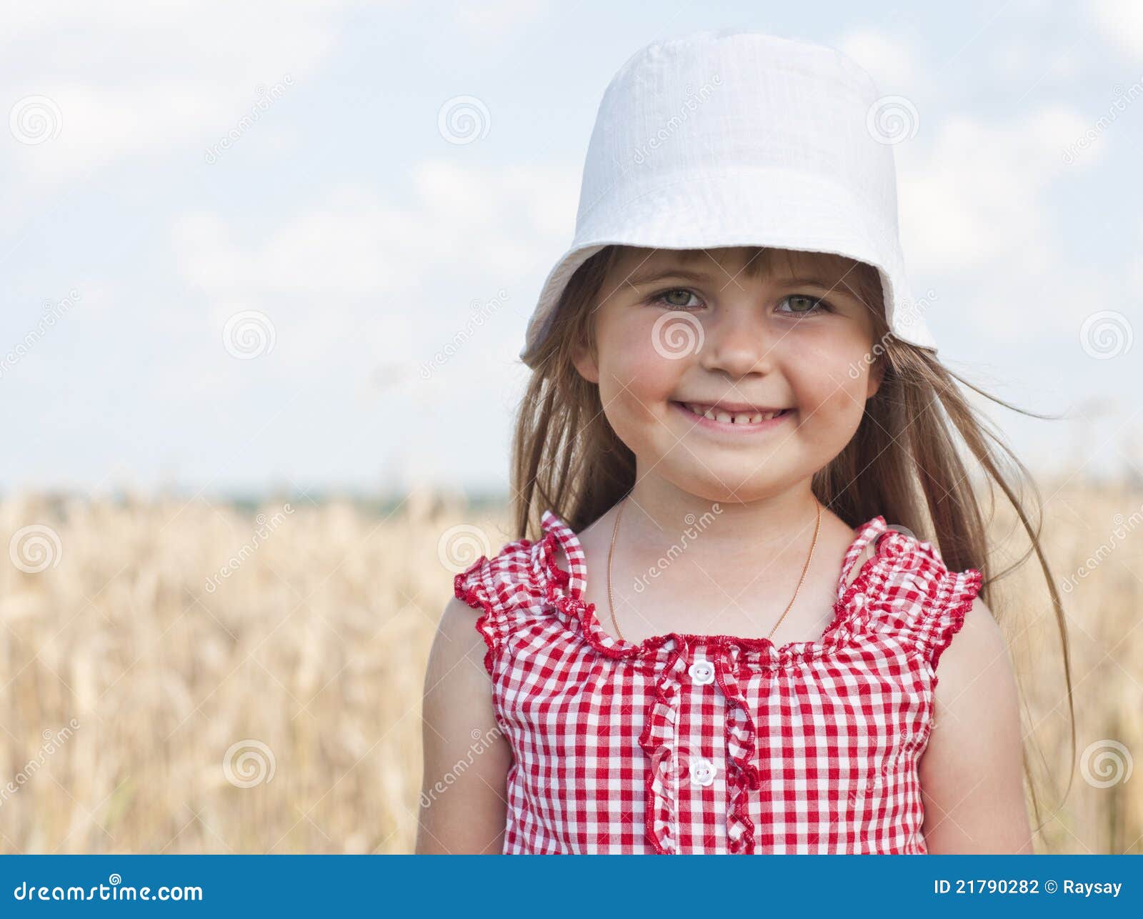 Little Girl Standing in the Field Stock Photo - Image of little, nice ...