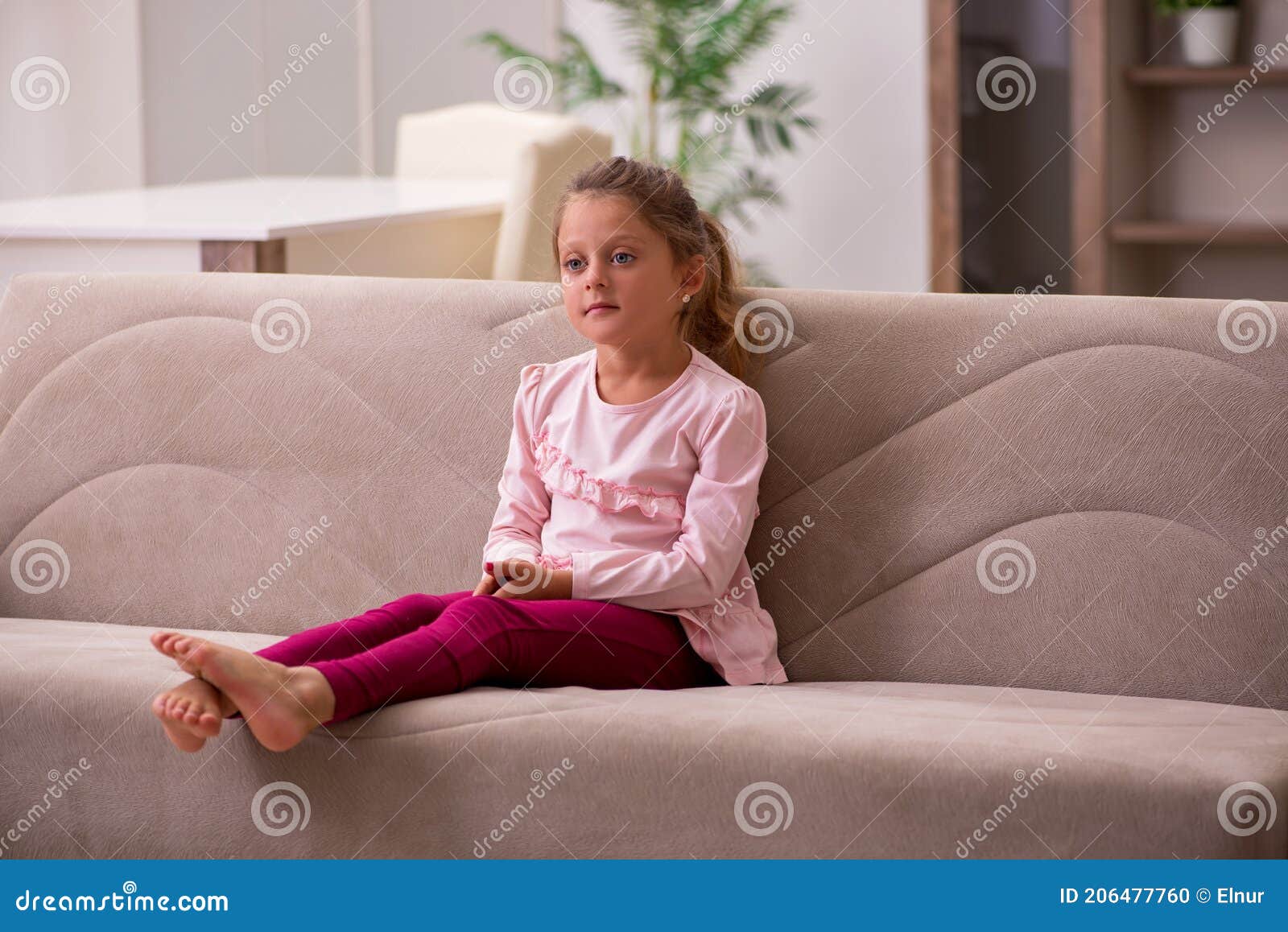 Small Girl Staying Alone at Home Stock Photo - Image of female, baby ...