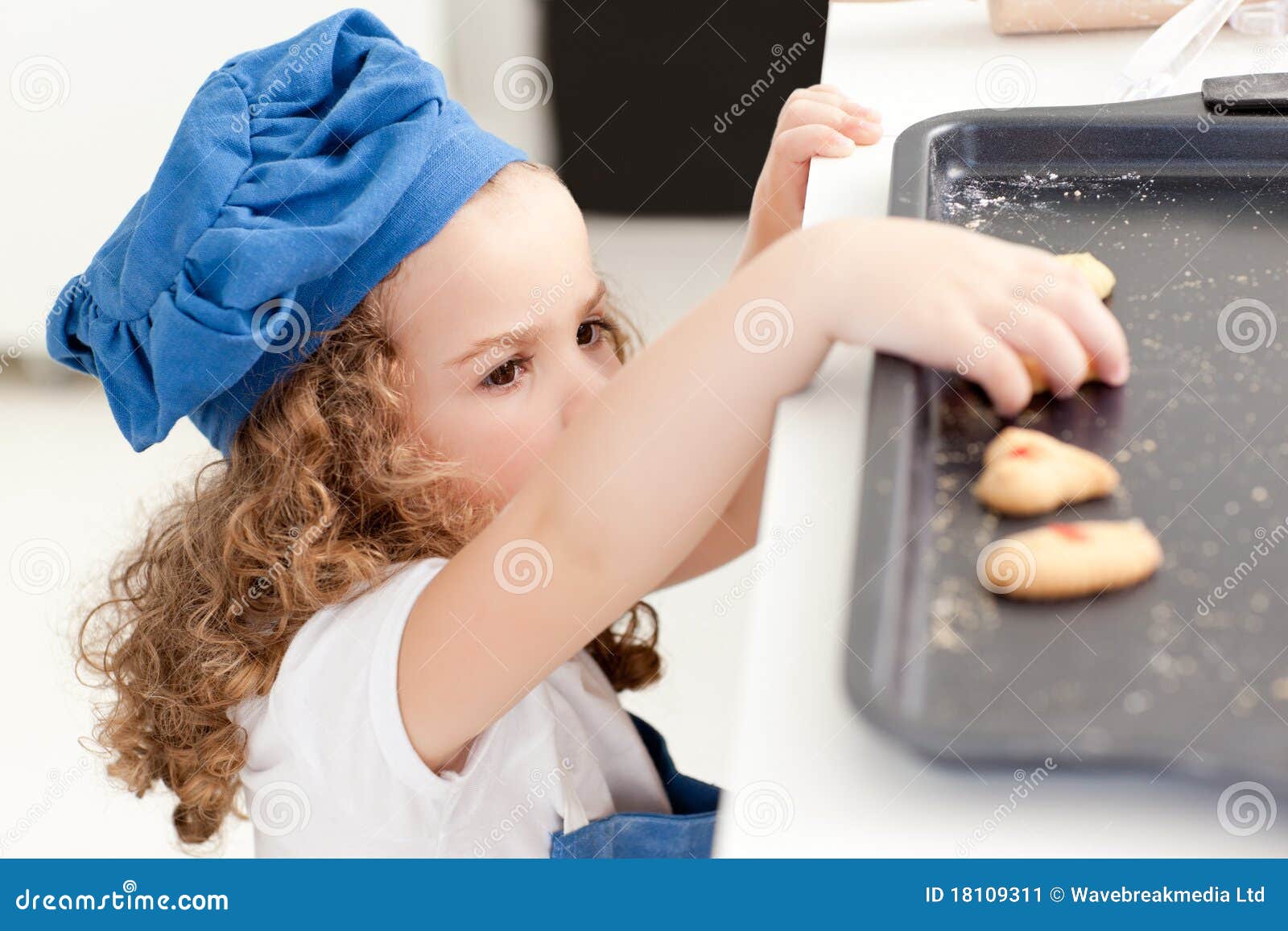 Little Girl Stealing Cookies Stock Image - Image of dough, caucasian ...