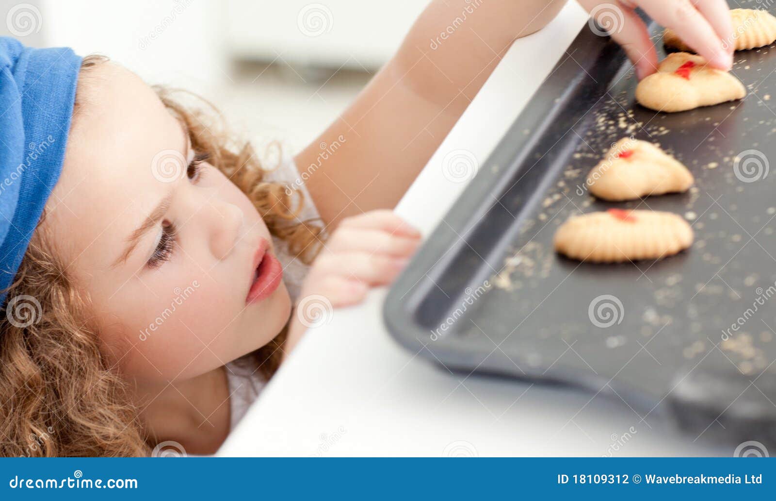 Little Girl Stealing Cookies Stock Photo - Image of cook, casual: 18109312