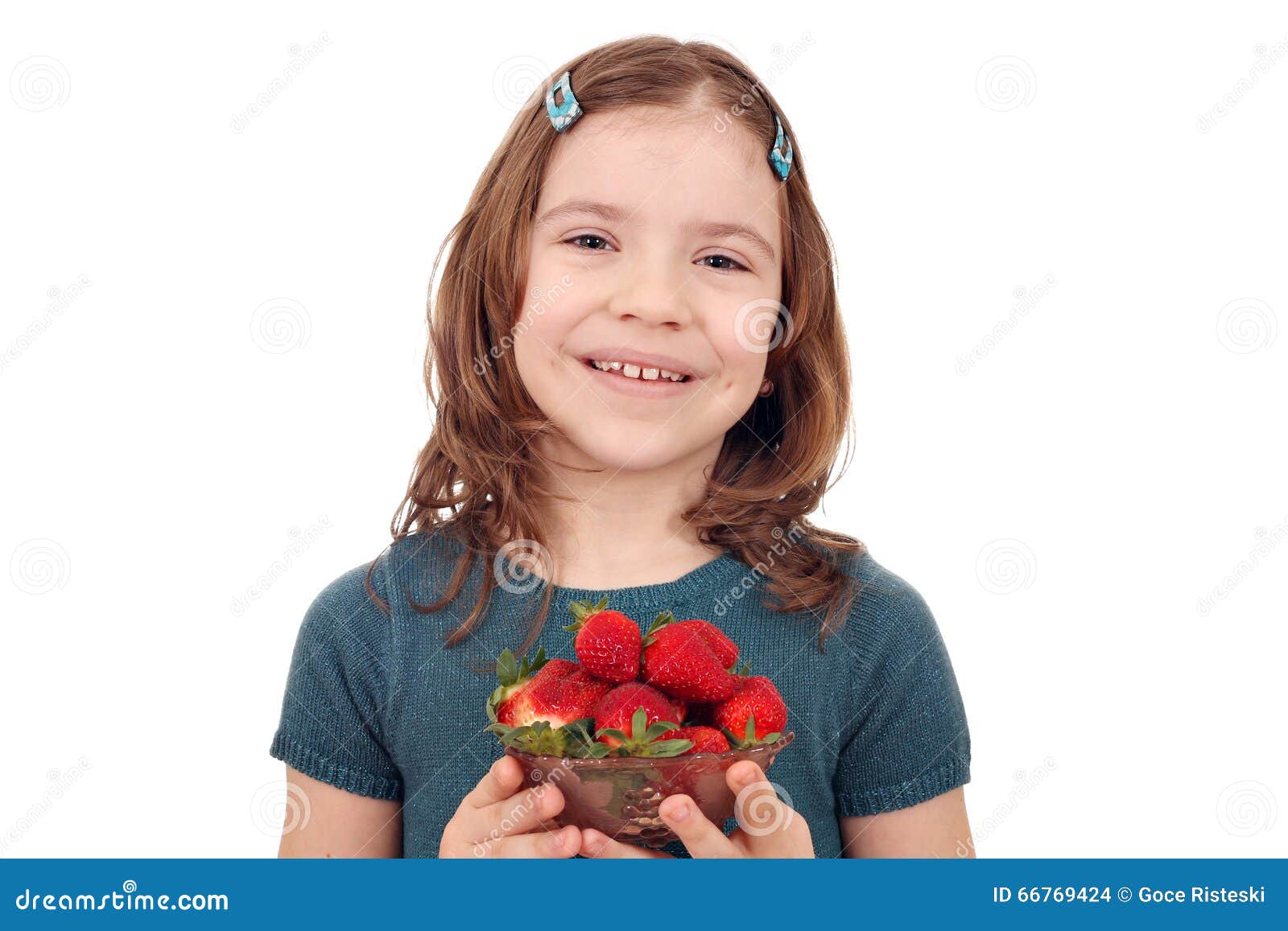 Little Girl with Strawberries Stock Photo - Image of fruit, adorable ...