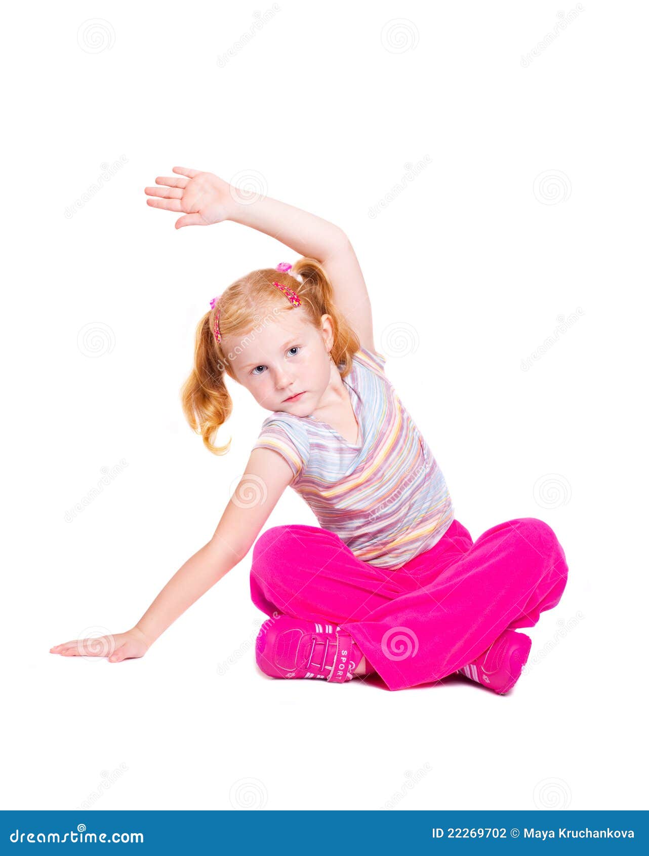 Little Girl Stretching Studio Stock Photo - Image of child, indoor ...