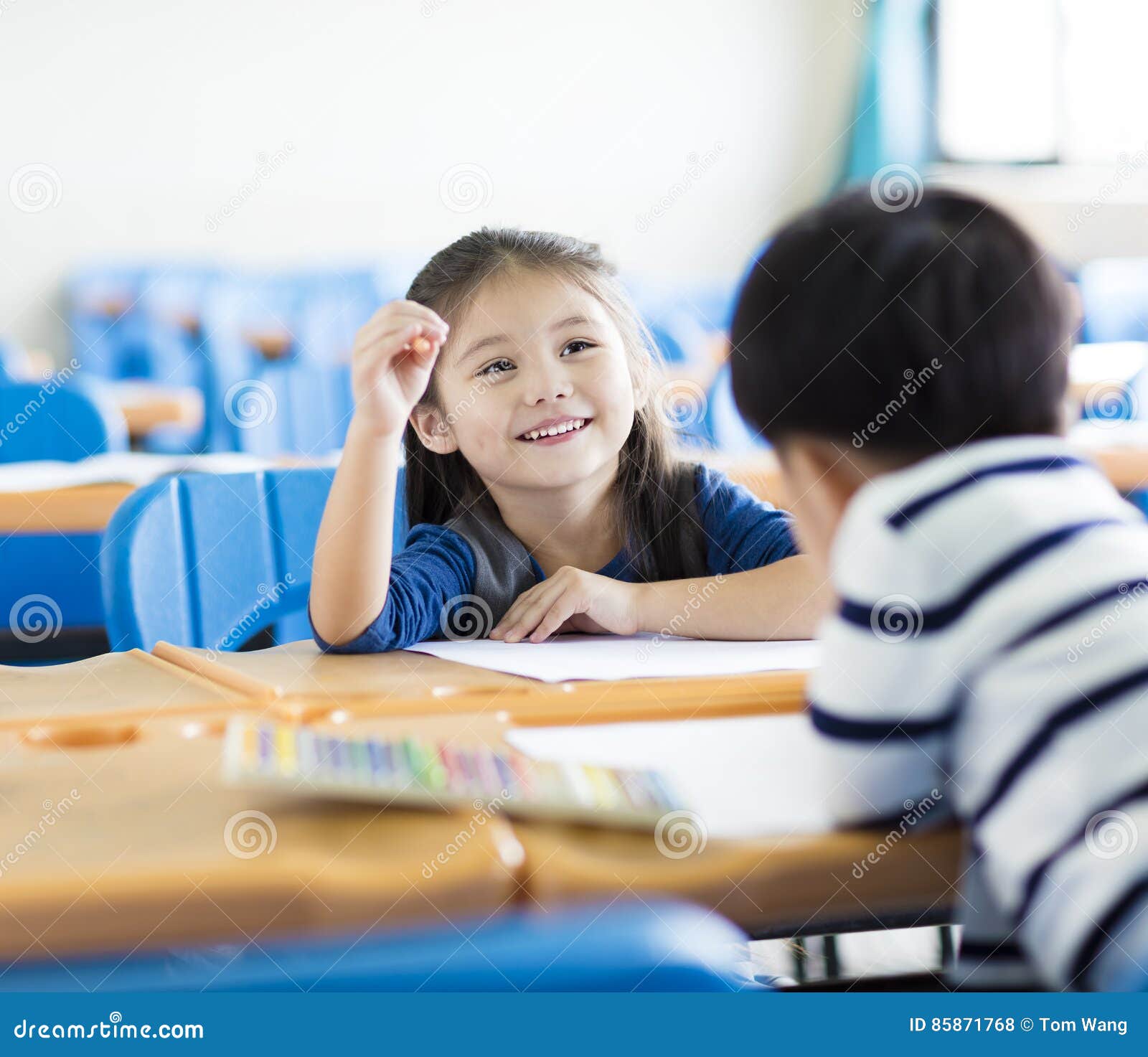 Little Girl Student in the Classroom Stock Photo - Image of primary ...