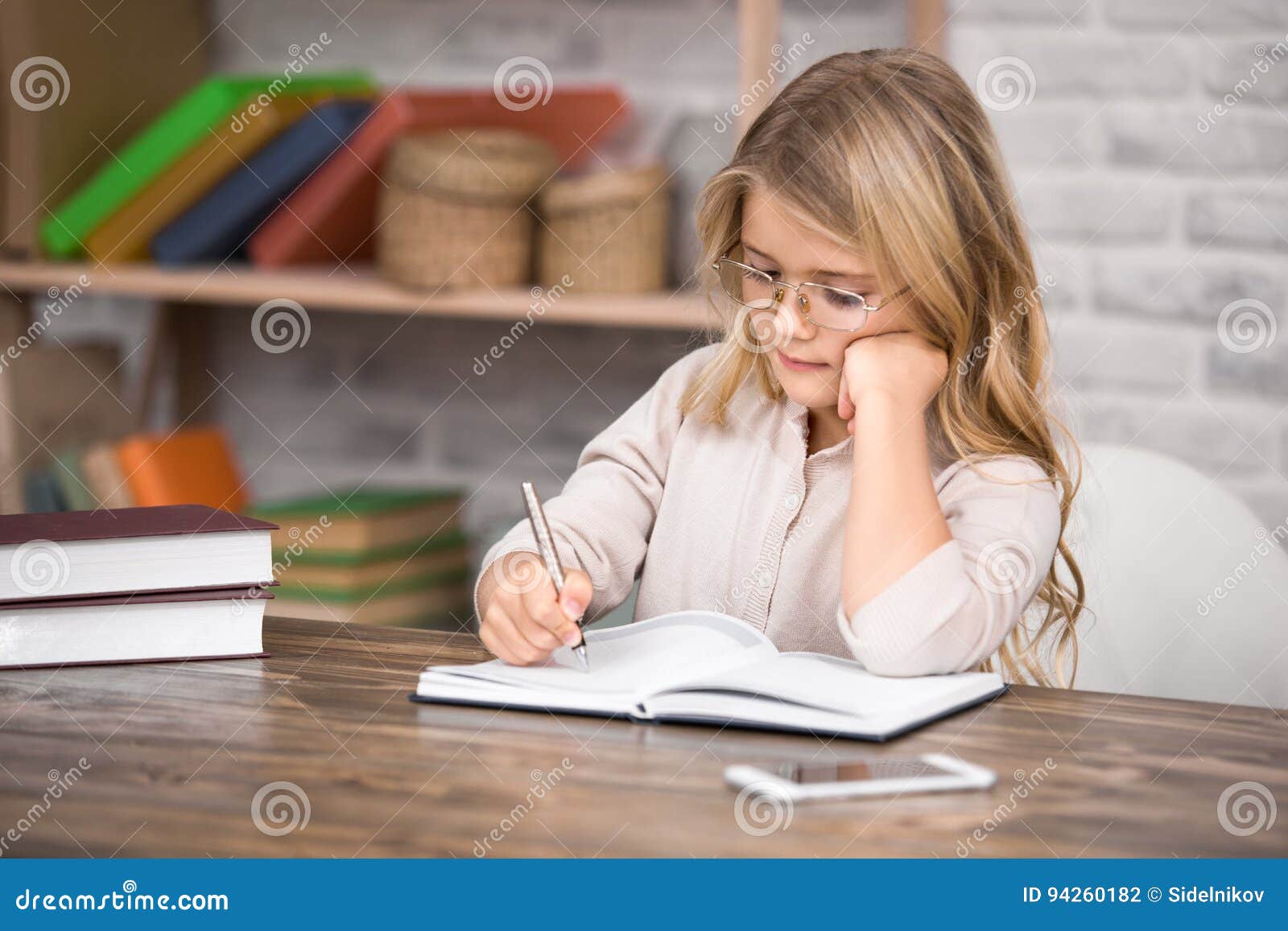 Little Girl Study Learning Education Knowledge Concept Stock Photo ...