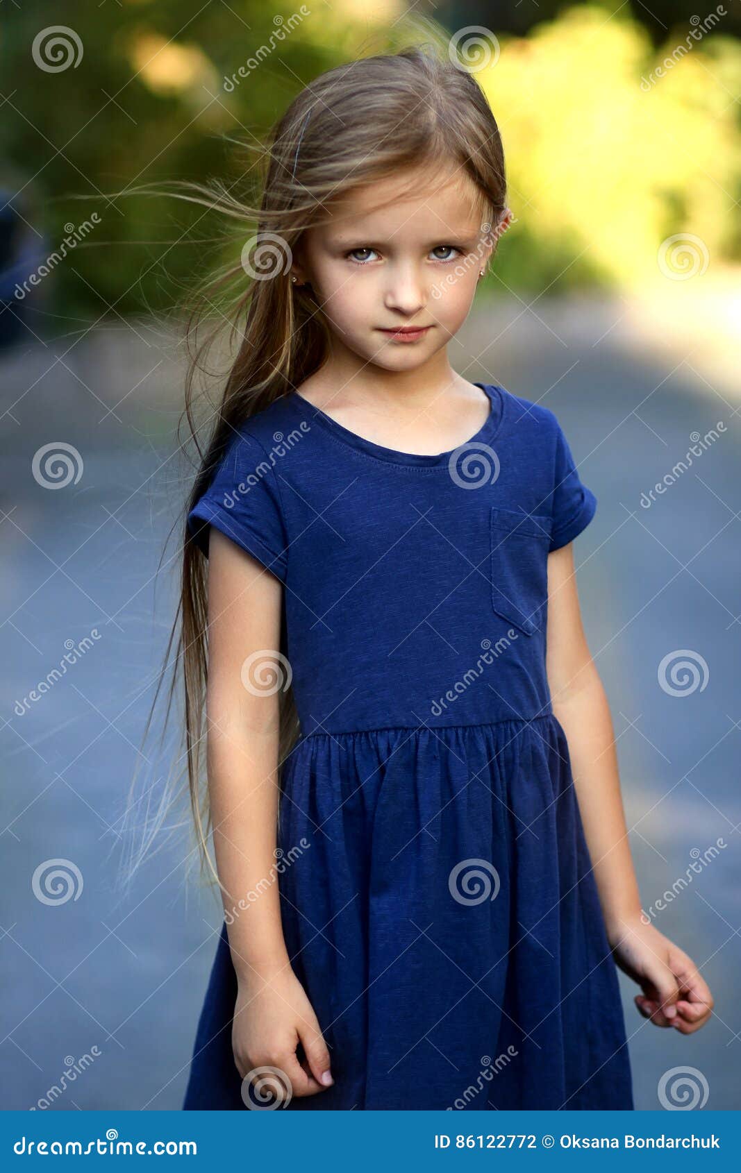Little girl in summer stock photo. Image of holiday, grass - 86122772