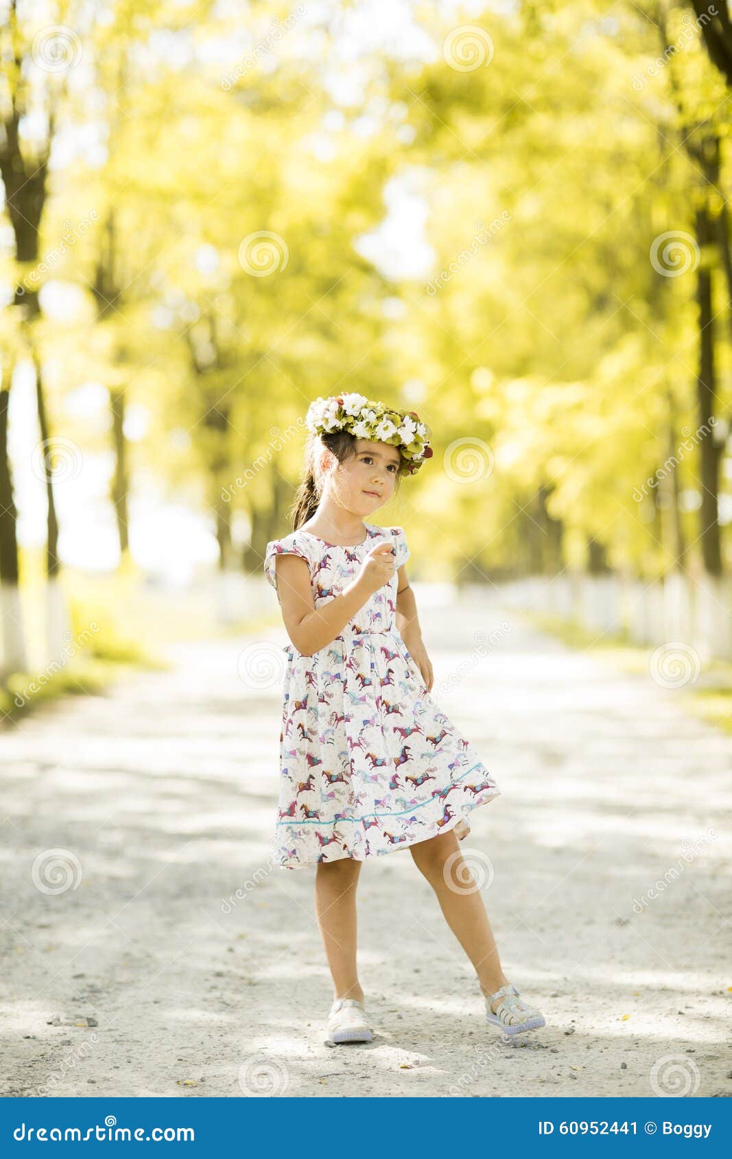 Little Girl in the Summer Park Stock Image - Image of cheerful, person ...