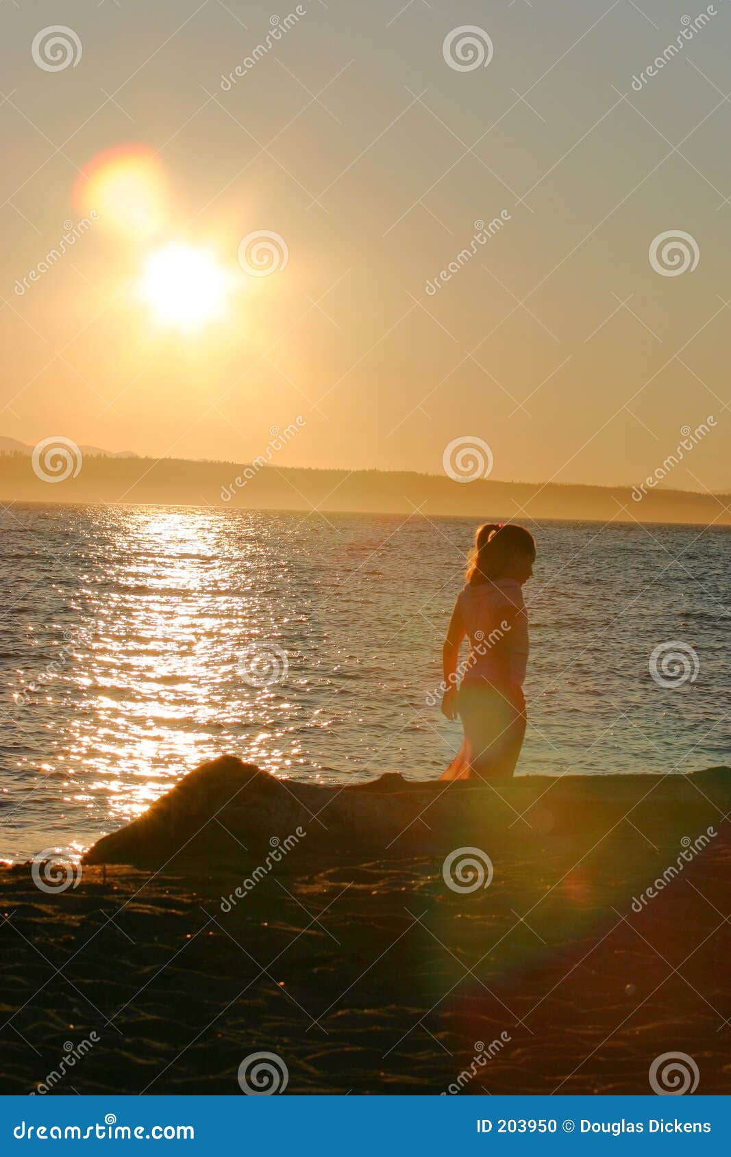 Little girl at sunset stock photo. Image of sunray, play - 203950