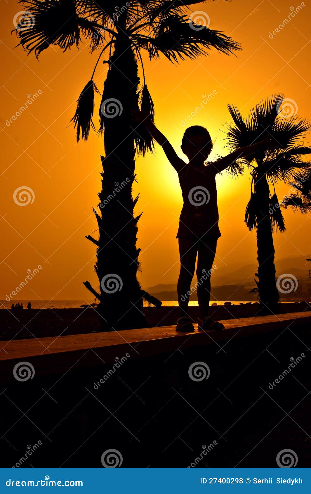 Little girl at sunset stock photo. Image of pleasure - 27400298