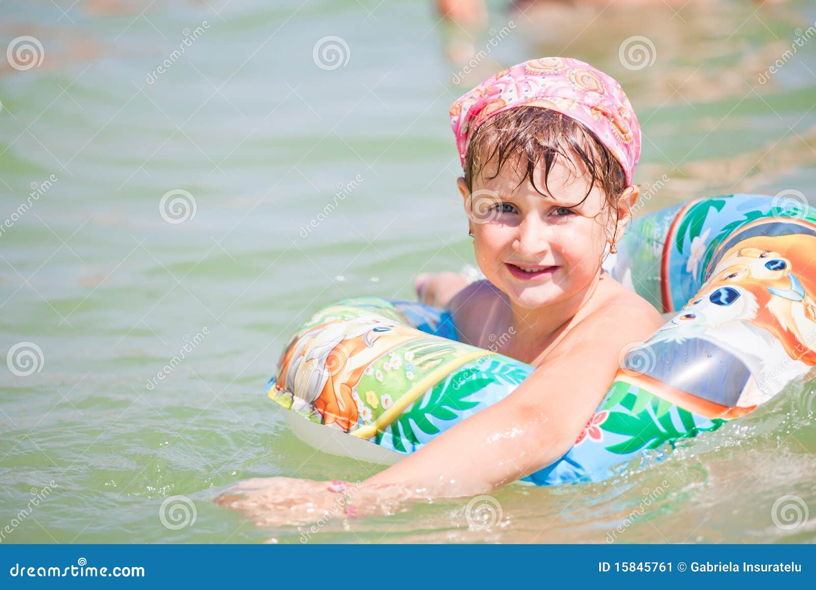Little girl swimming stock image. Image of happy, relaxation - 15845761