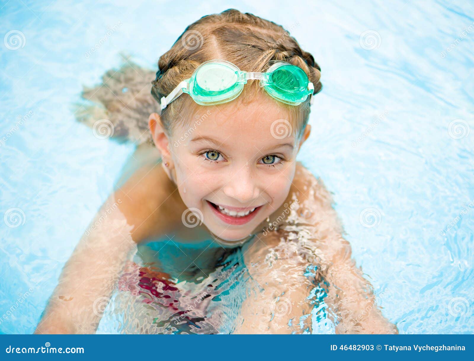 Little Girl in Swimming Pool Stock Image - Image of child, caucasian ...