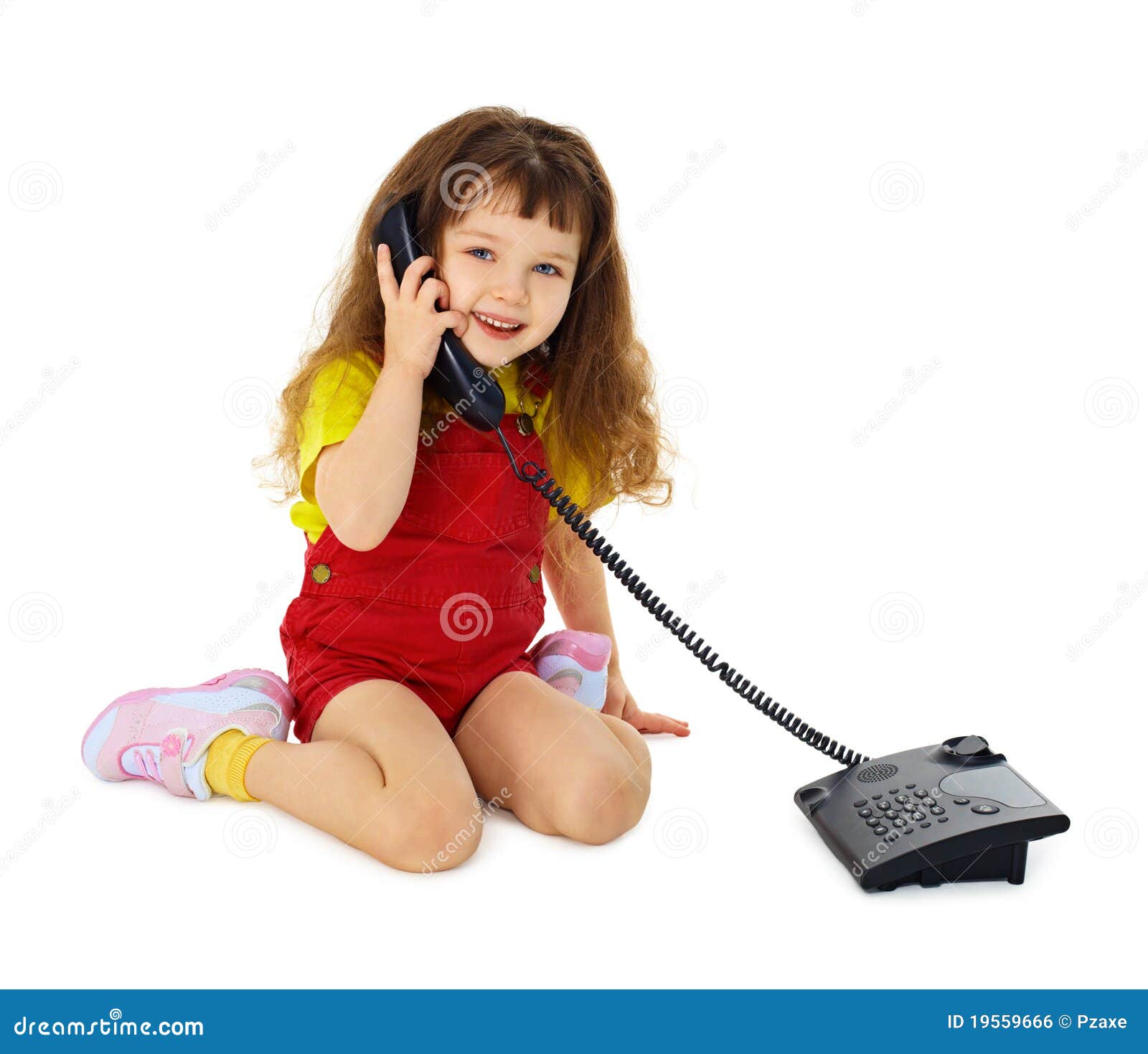 Little Girl Talking on Phone Stock Photo - Image of colourful ...