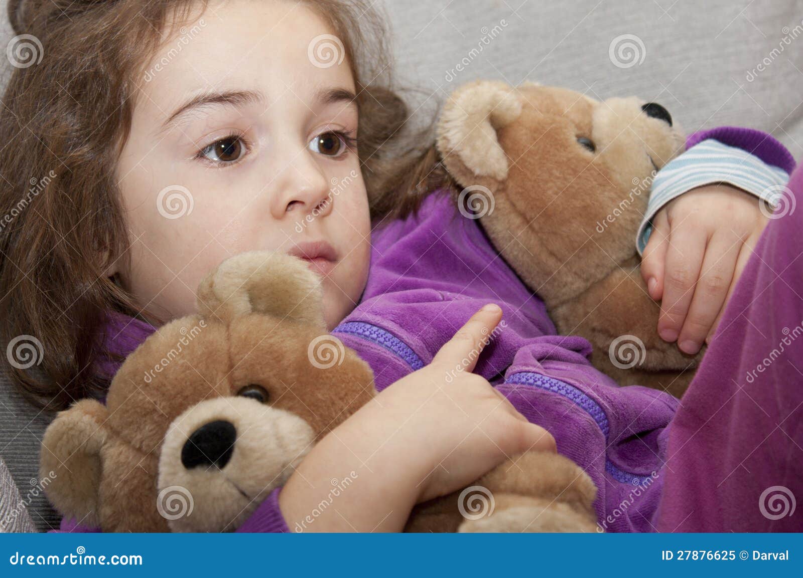 Little Girl with Teddy Bears Stock Image - Image of affection ...