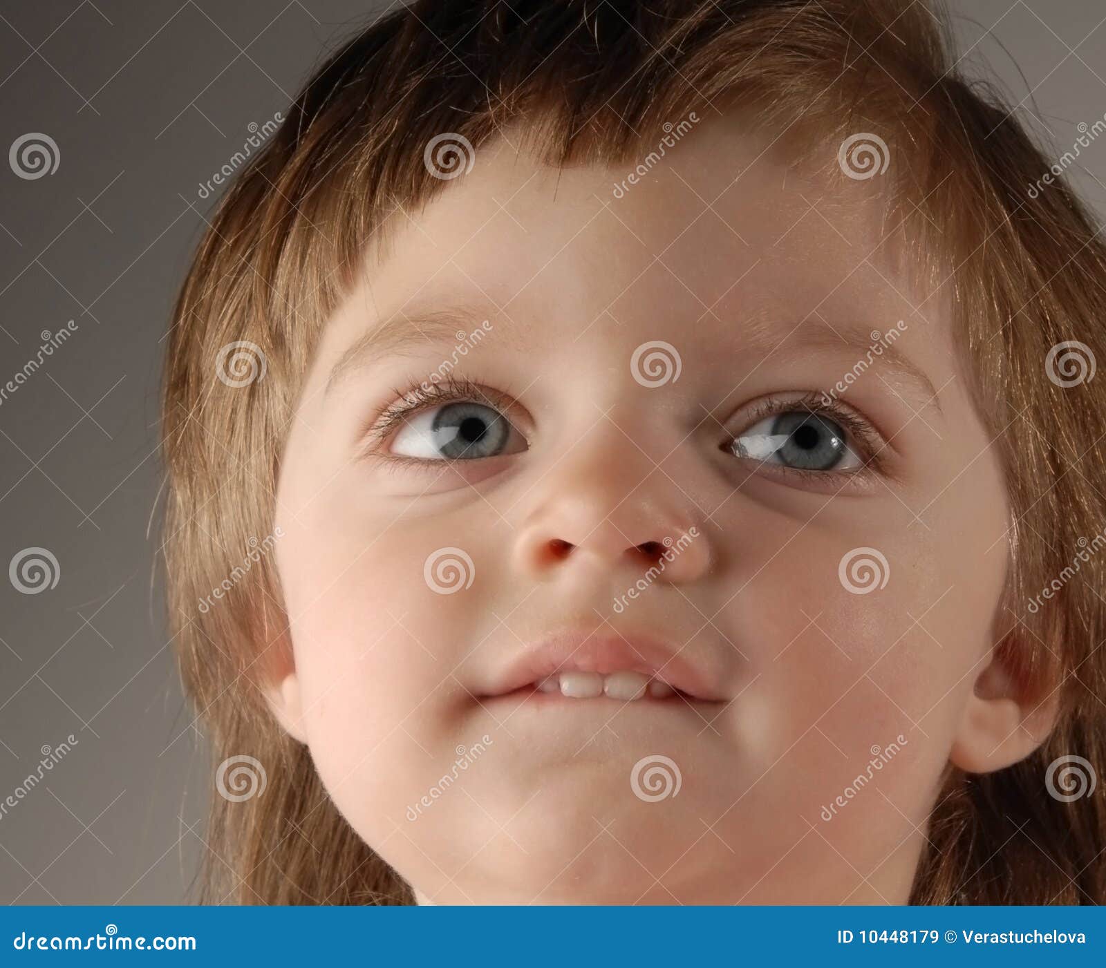 Little girl thinking stock image. Image of small, beauty - 10448179
