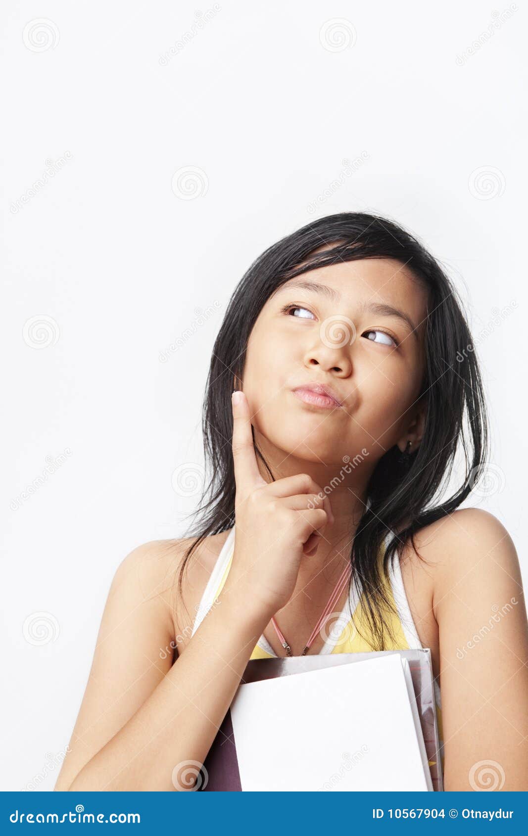 Little girl thinking stock photo. Image of smart, pose - 10567904