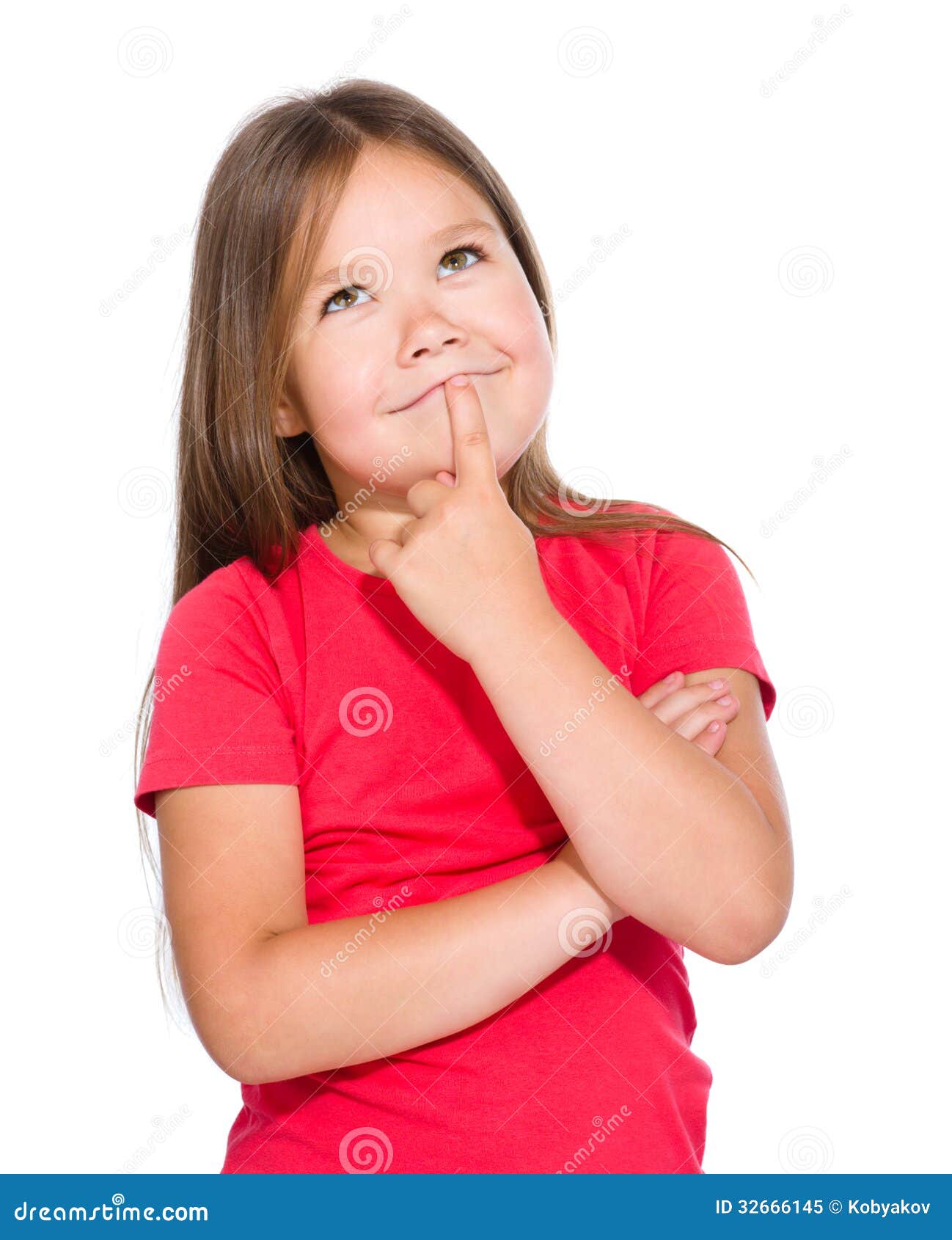 Little Girl is Thinking about Something Stock Image - Image of ...