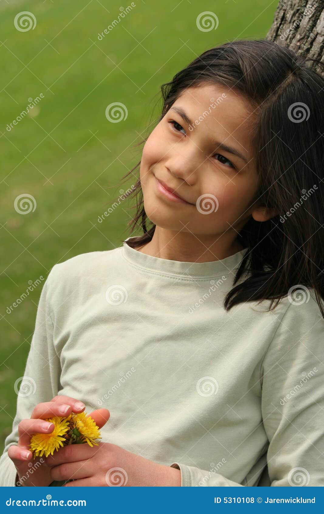 Little Girl with Thoughtful Expression Stock Photo - Image of asian ...