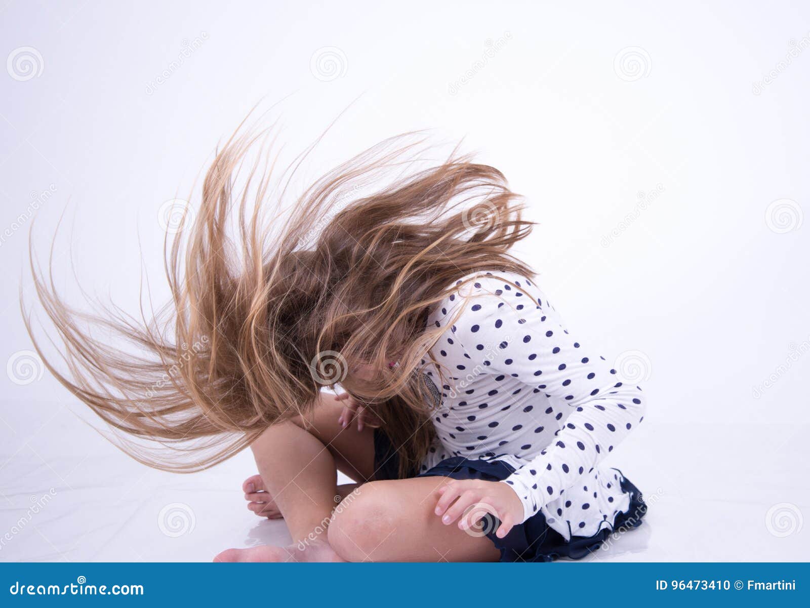 Little Girl Throwing Hair Forward Stock Photo - Image of girl, face ...