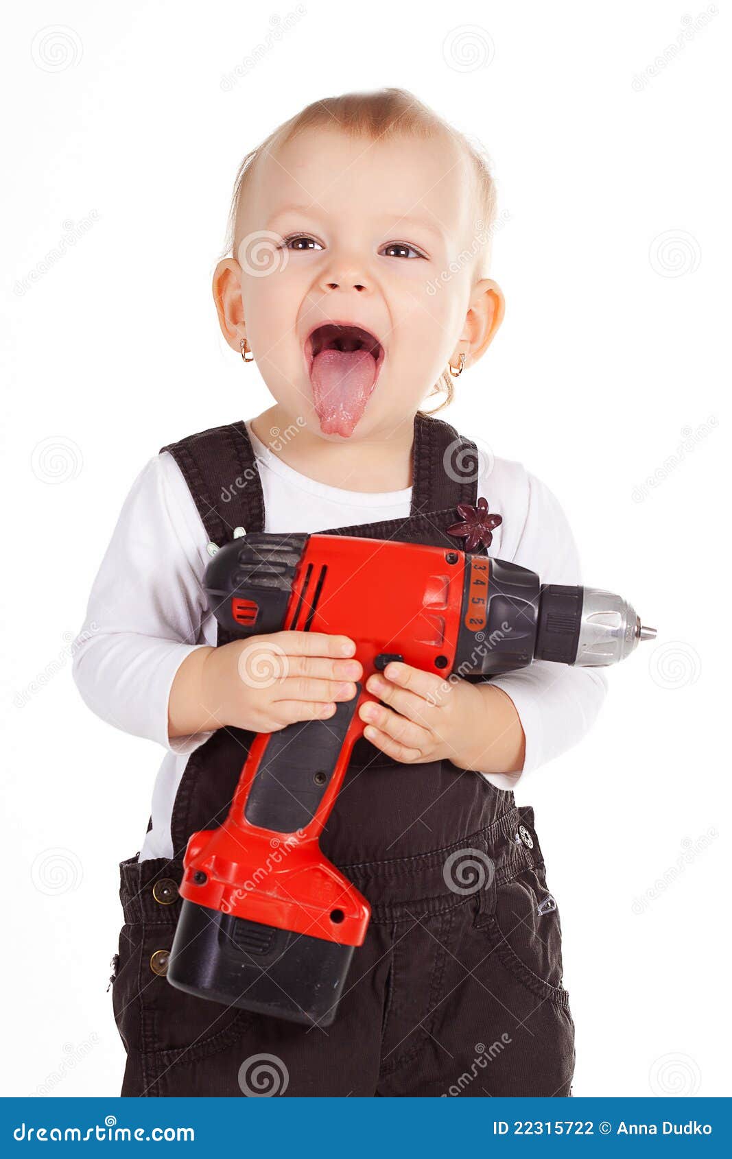 Little girl with tools stock photo. Image of protective - 22315722