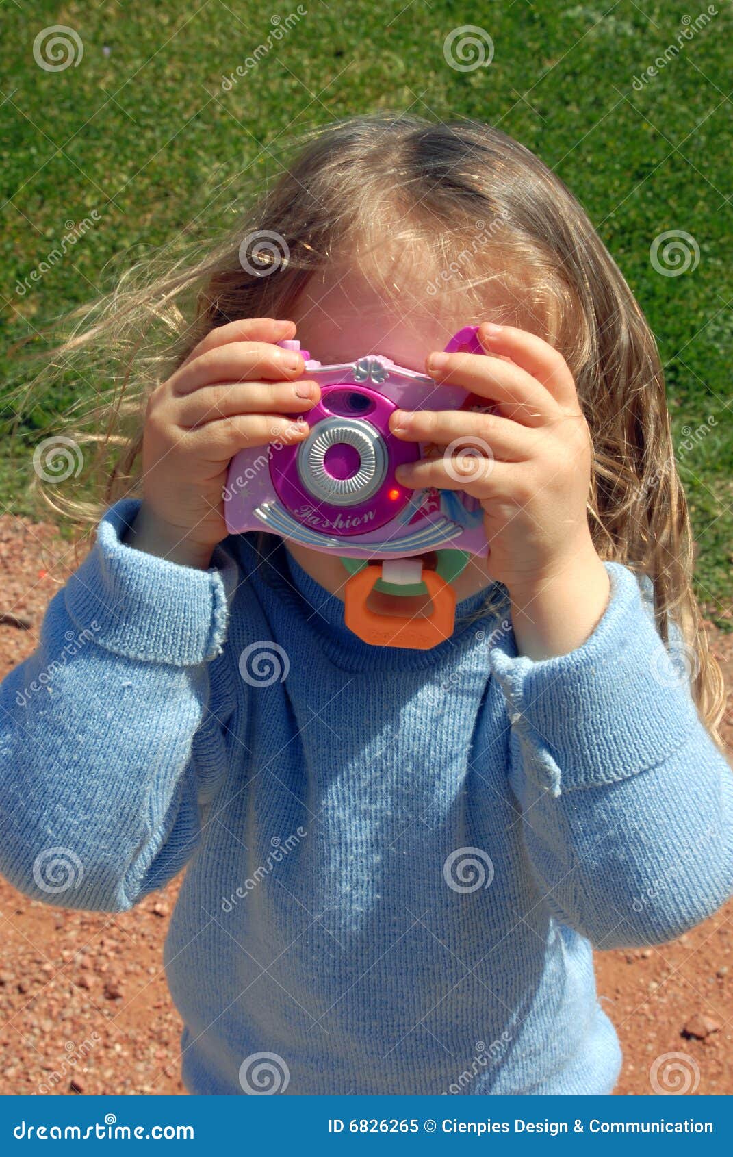 Little Girl with Toy Camera Stock Image - Image of fingers ...