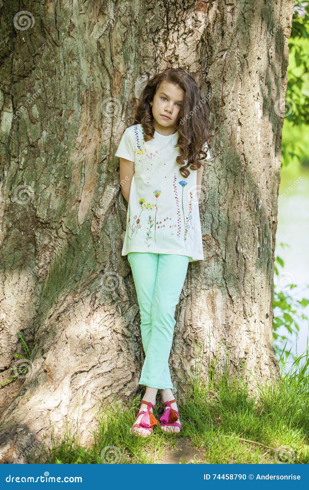 Girl Tree Royalty-Free Stock Photography | CartoonDealer.com #61574879