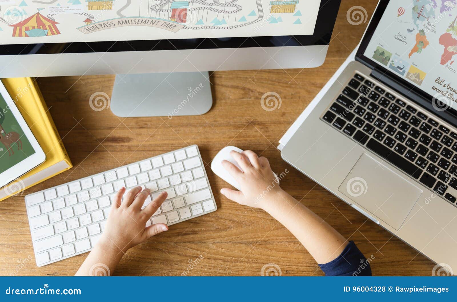 Little Girl Using Device Concept Stock Photo - Image of education, home ...