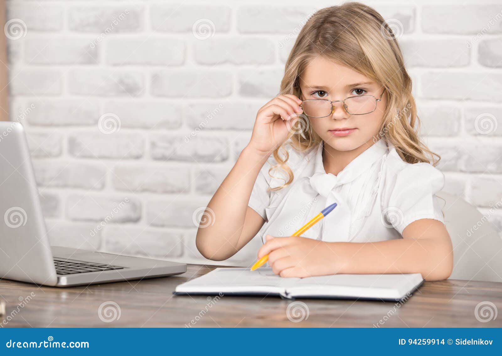 Little Girl Using Digital Device Modern Technology Stock Photo - Image ...