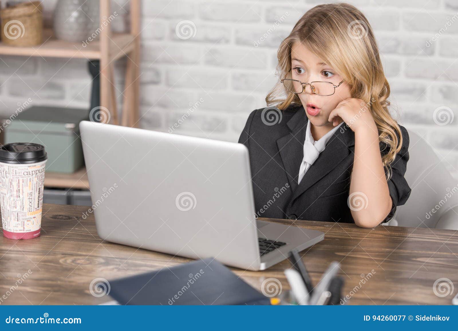 Little Girl Using Digital Device Modern Technology Stock Image - Image ...
