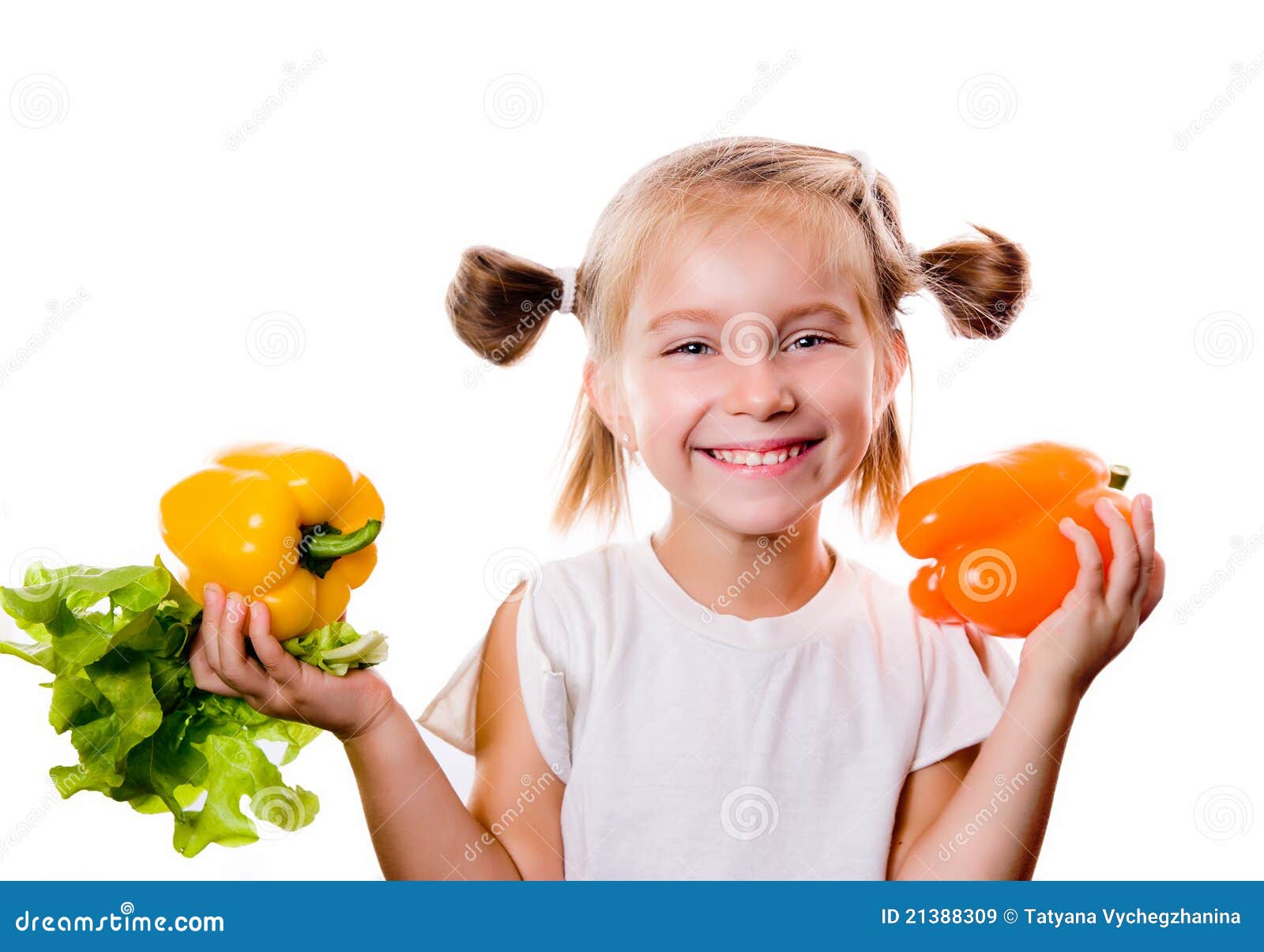 Little Girl with the Vegetables Stock Image - Image of child, little ...