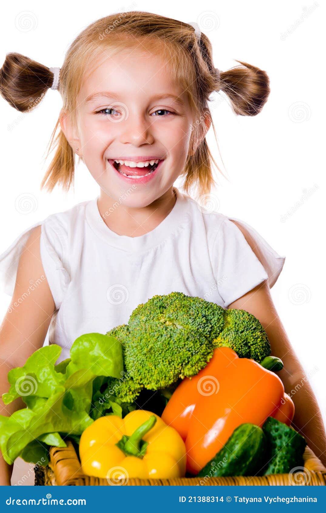 Little Girl with the Vegetables Stock Photo - Image of happiness ...