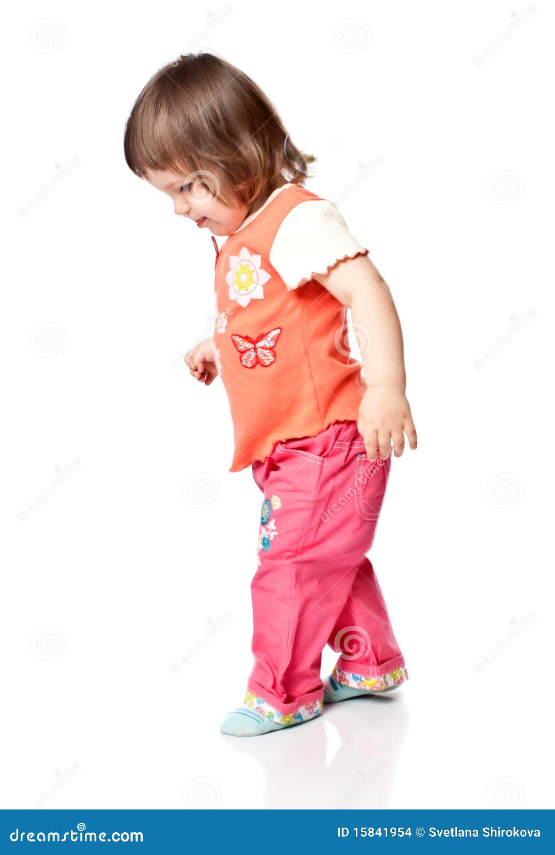 Little girl walking stock photo. Image of young, people - 15841954