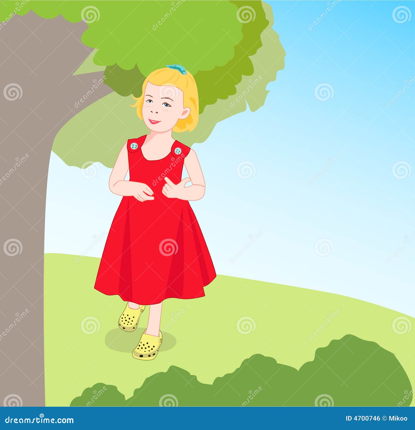 Little girl walking 2 stock vector. Illustration of cartoon - 4700746