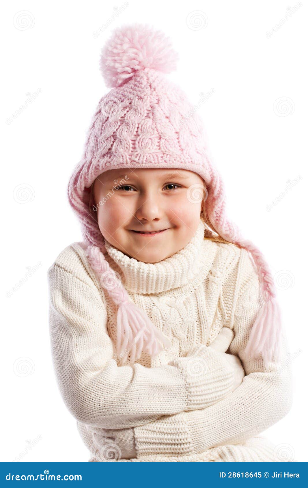 Little Girl in Warm Clothes. Stock Image - Image of background ...