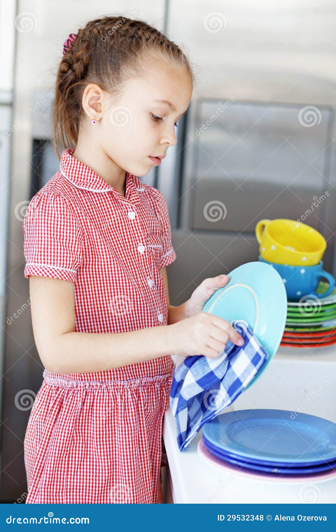 Little Girl Washing The Dishes Stock Photo | CartoonDealer.com #29532348