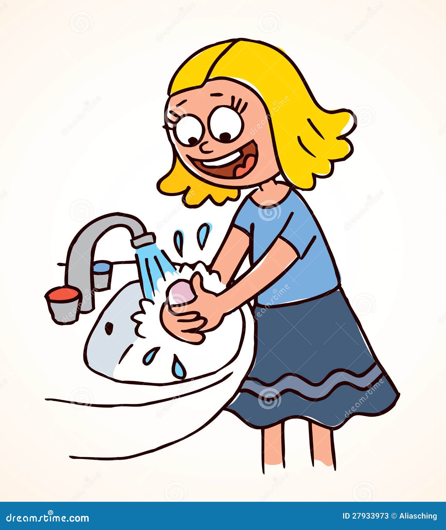 Little girl washing hands stock vector. Illustration of cleansing ... Little girl washing hands stock vector. Illustration of cleansing ...