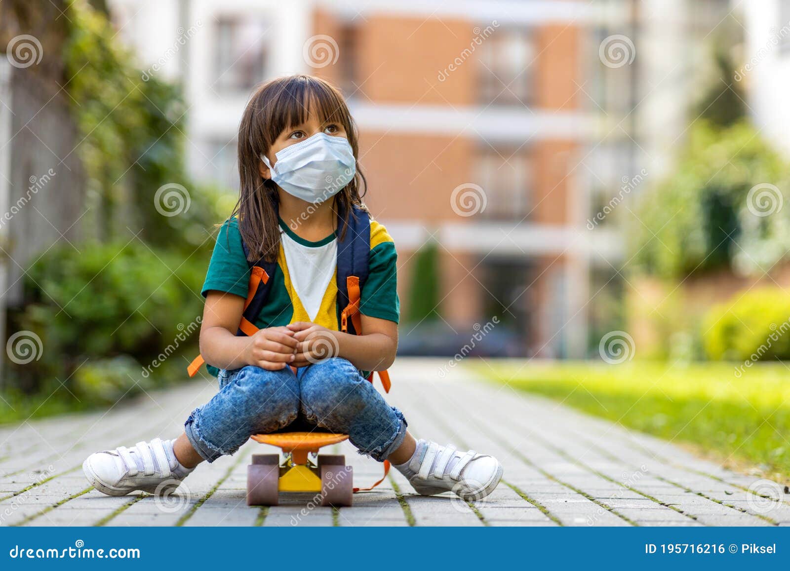 Little Girl Wearing Protective Mask Stock Photo - Image of mask, people ...