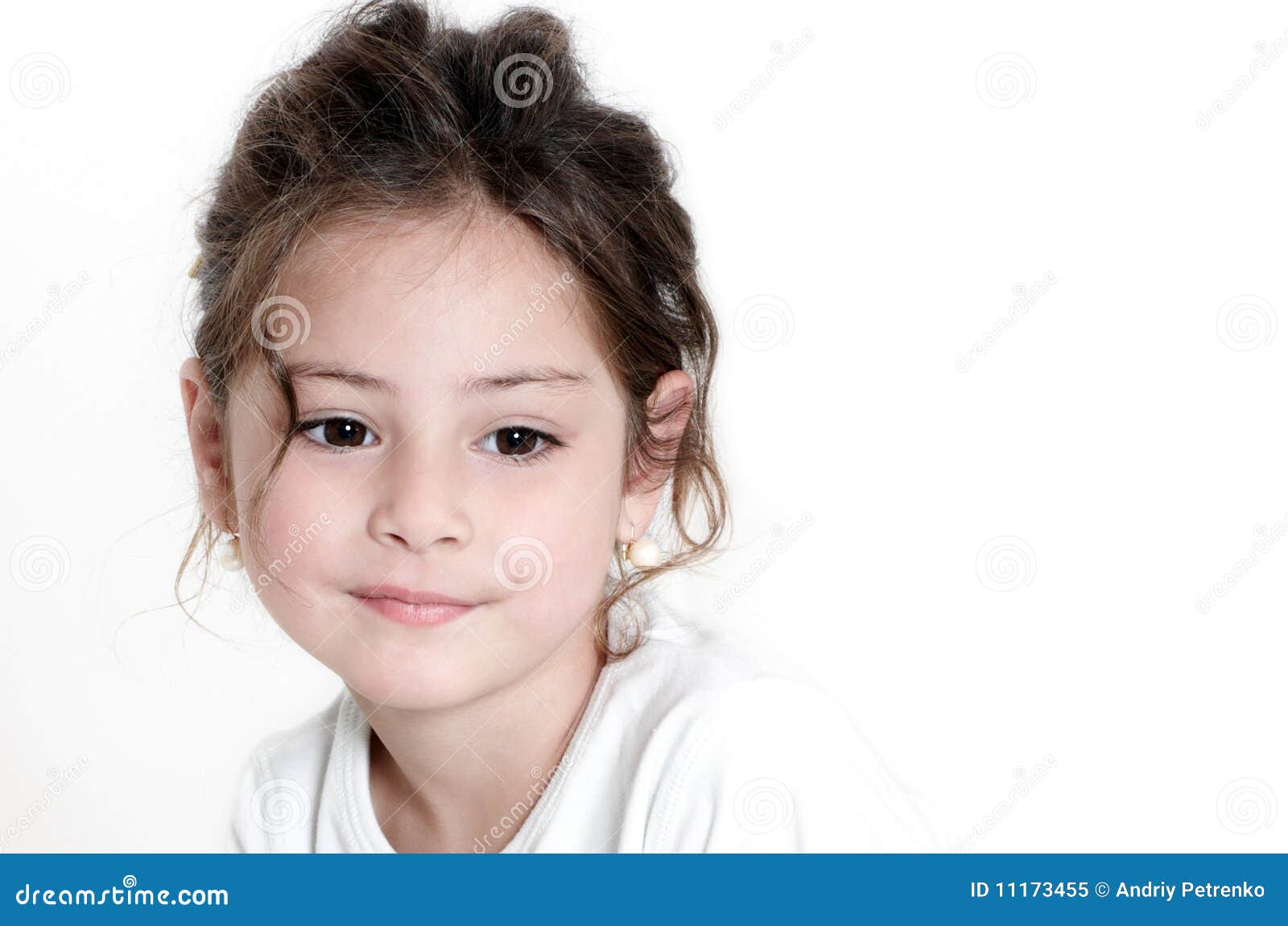 Little Girl a on White Background Stock Image - Image of intimate ...