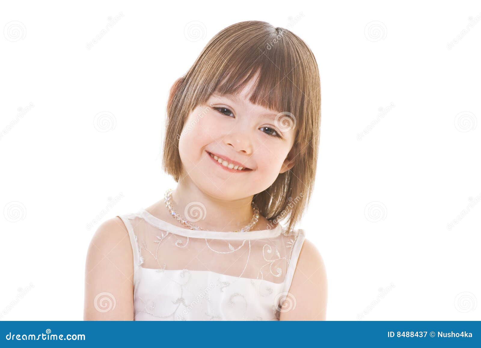 Little Girl on White Background Stock Image - Image of small, smile ...
