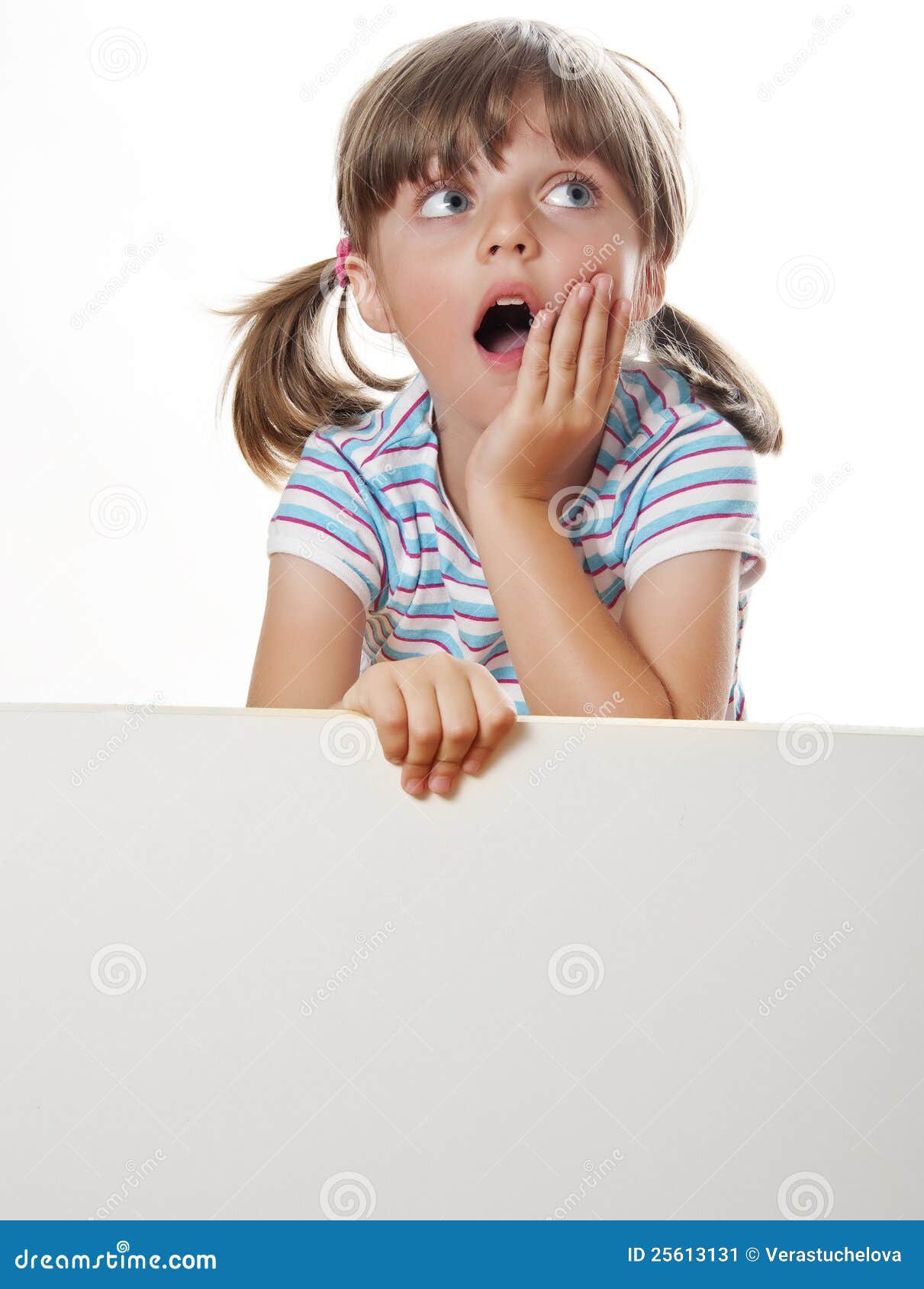 Little Girl and White Blank Stock Image - Image of girl, amaze: 25613131